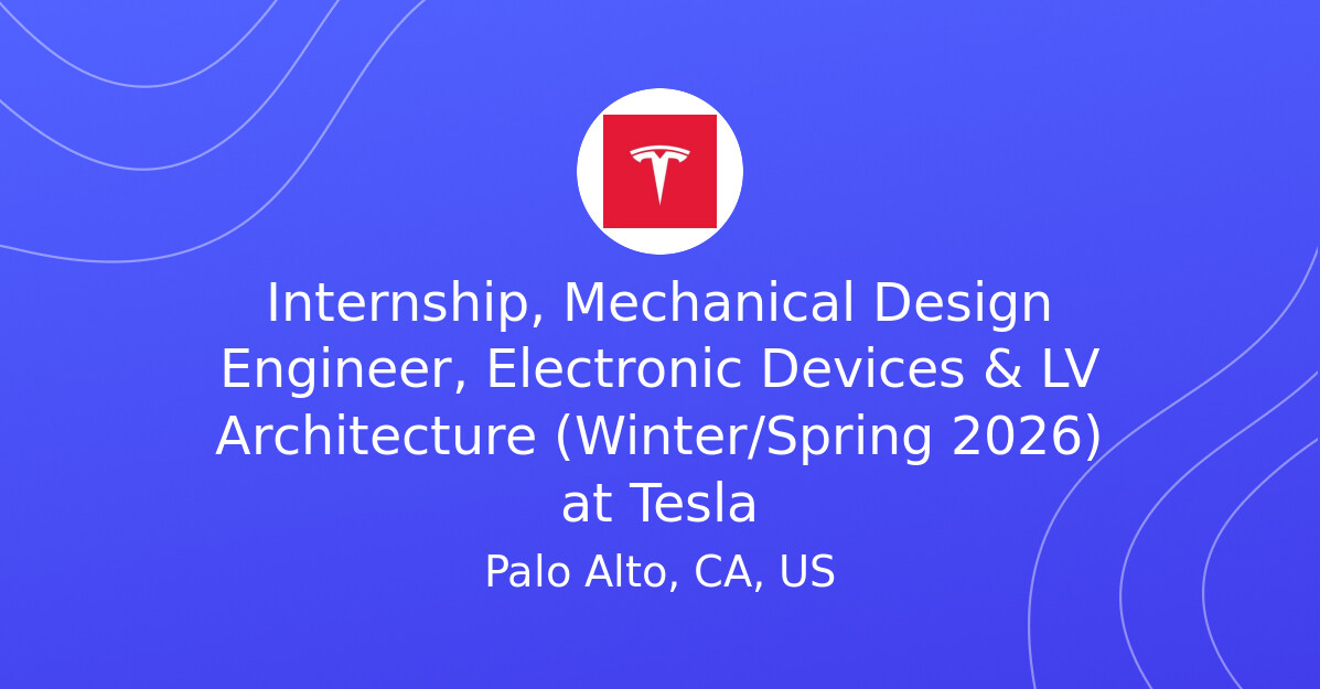 Internship, Mechanical Design Engineer, Electronic Devices & LV ...