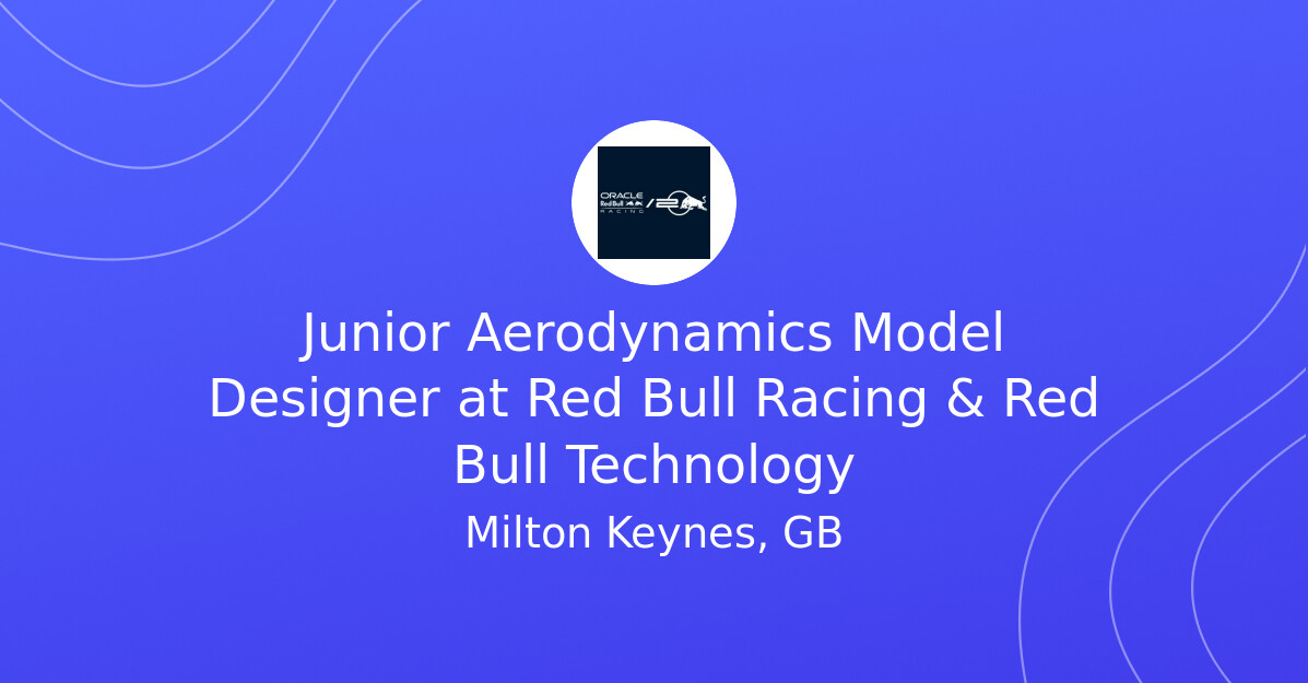 Junior Aerodynamics Model Designer vacancy at Red Bull Racing & Red ...