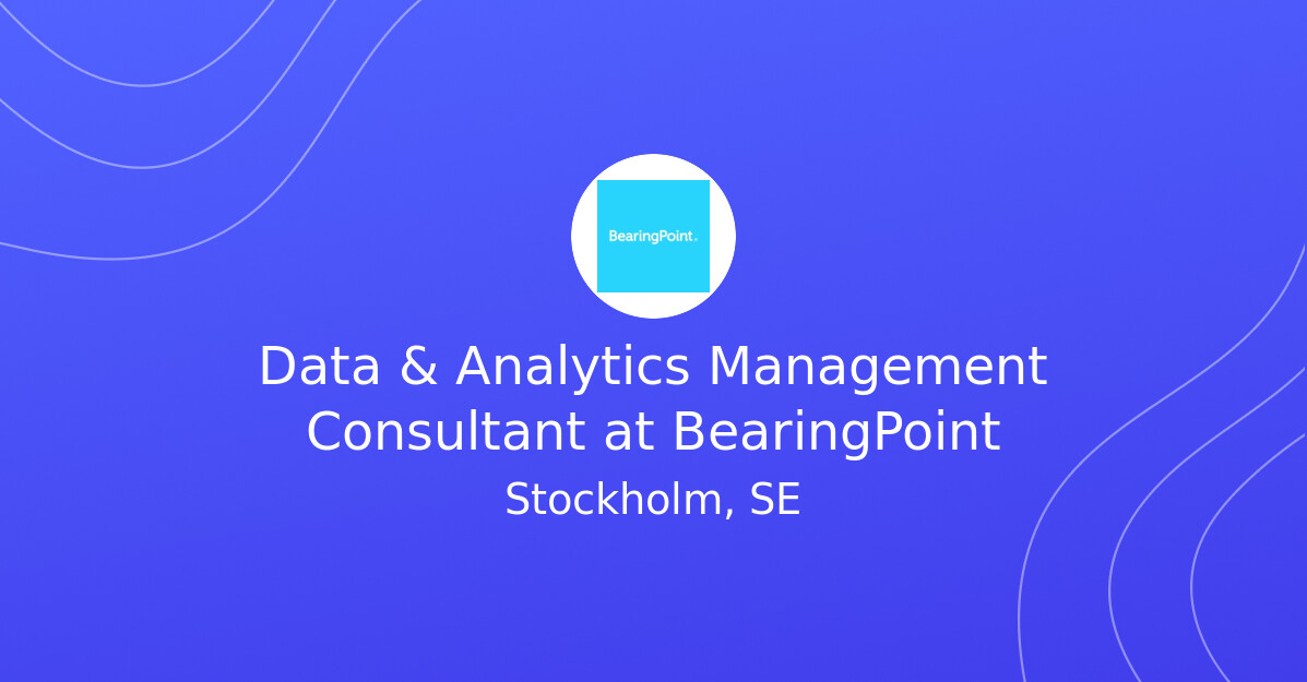 Data & Analytics Management Consultant at BearingPoint - My Consulting ...