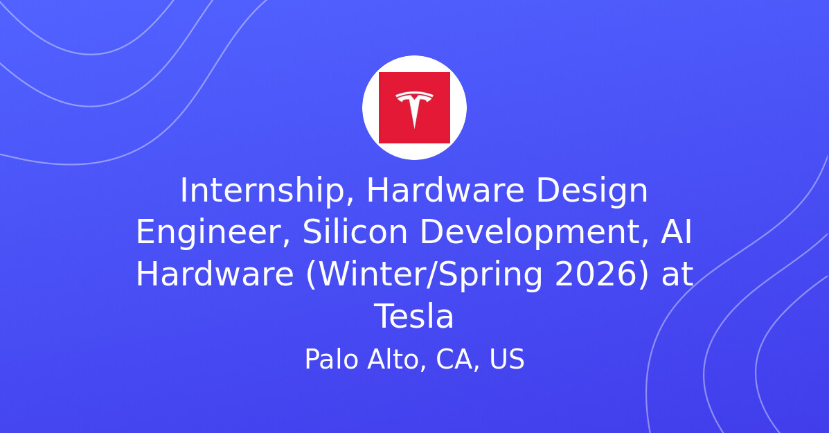 Internship, Hardware Design Engineer, Silicon Development, AI Hardware ...