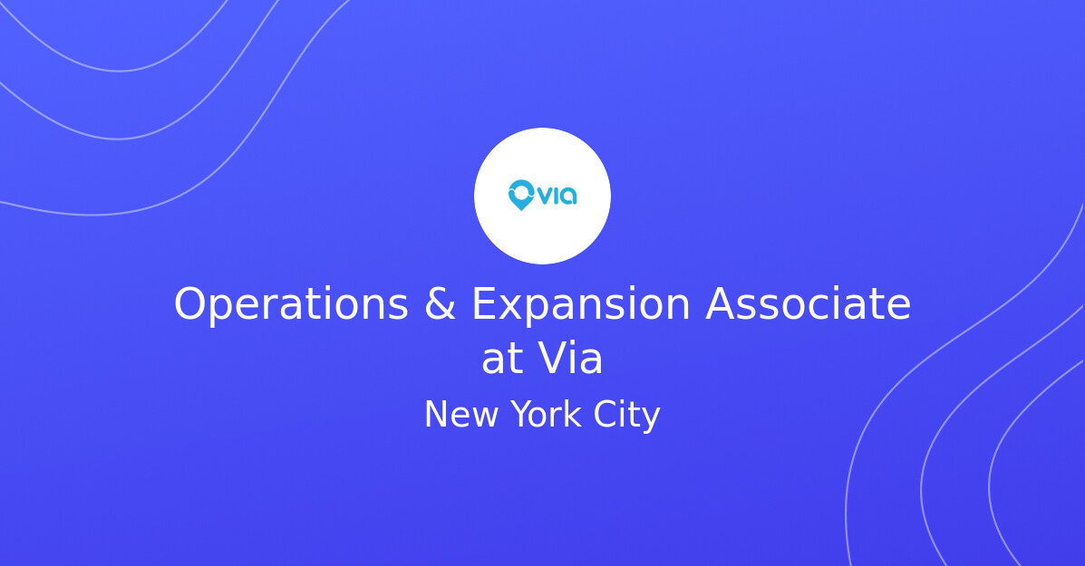 Operations & Expansion Associate at Via - Climate Change Jobs