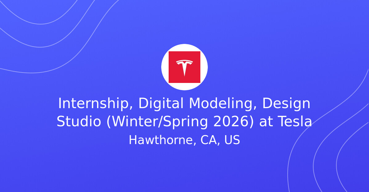 Internship, Digital Modeling, Design Studio (Winter/Spring 2026) at ...