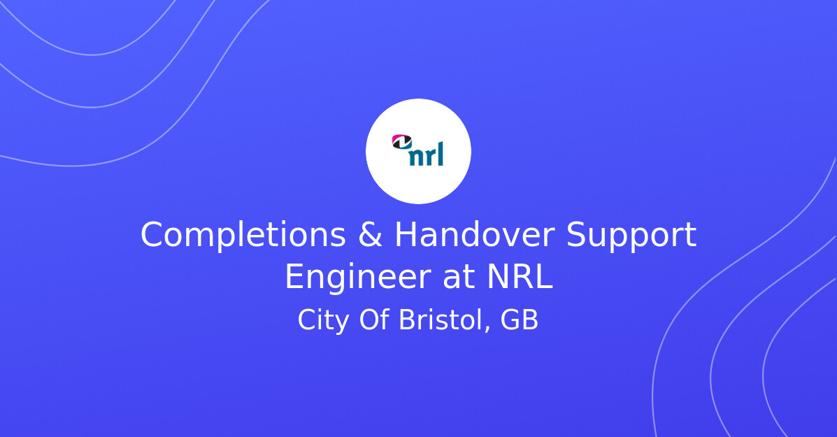 Completions & Handover Support Engineer at NRL - Diversity.co.uk