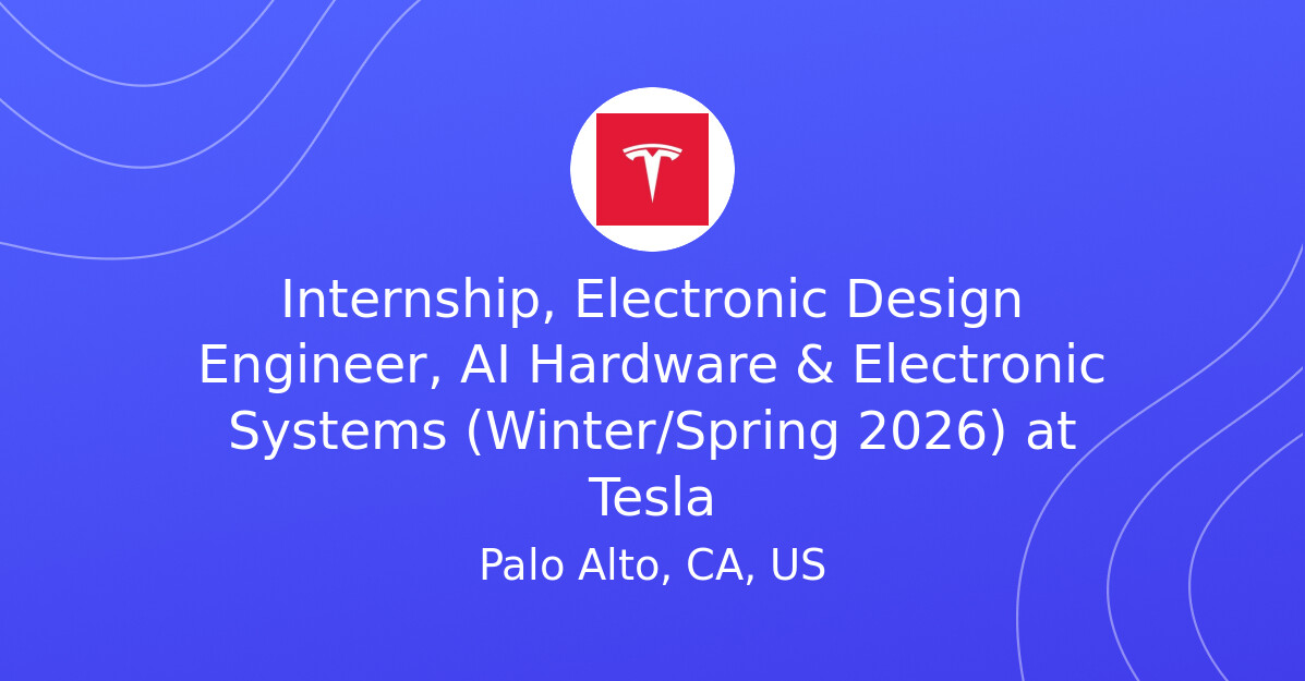 Internship, Electronic Design Engineer, AI Hardware & Electronic ...