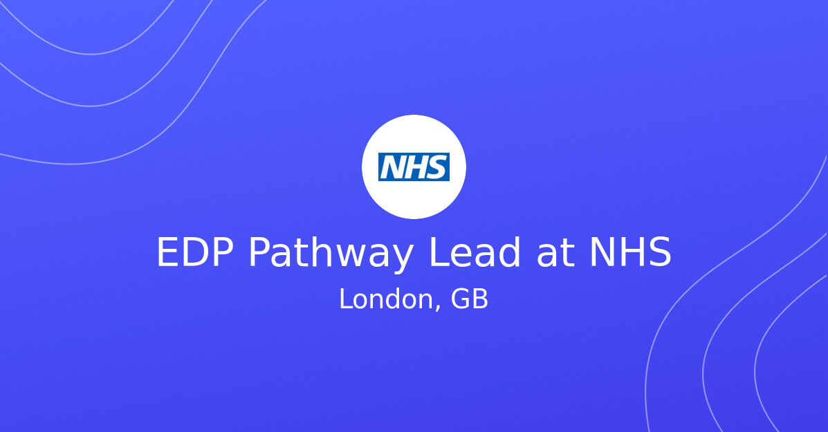 EDP Pathway Lead at NHS - Diversity.co.uk