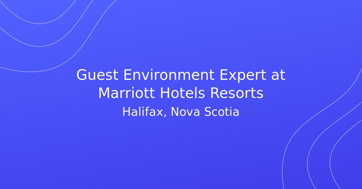 Guest Environment Expert at Marriott Hotels Resorts - Climate Change Jobs