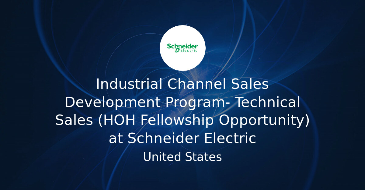 Industrial Channel Sales Development Program- Technical Sales (HOH ...