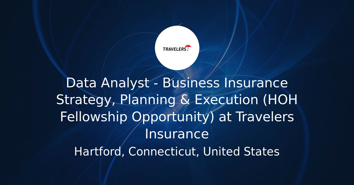 Data Analyst - Business Insurance Strategy, Planning & Execution (HOH ...