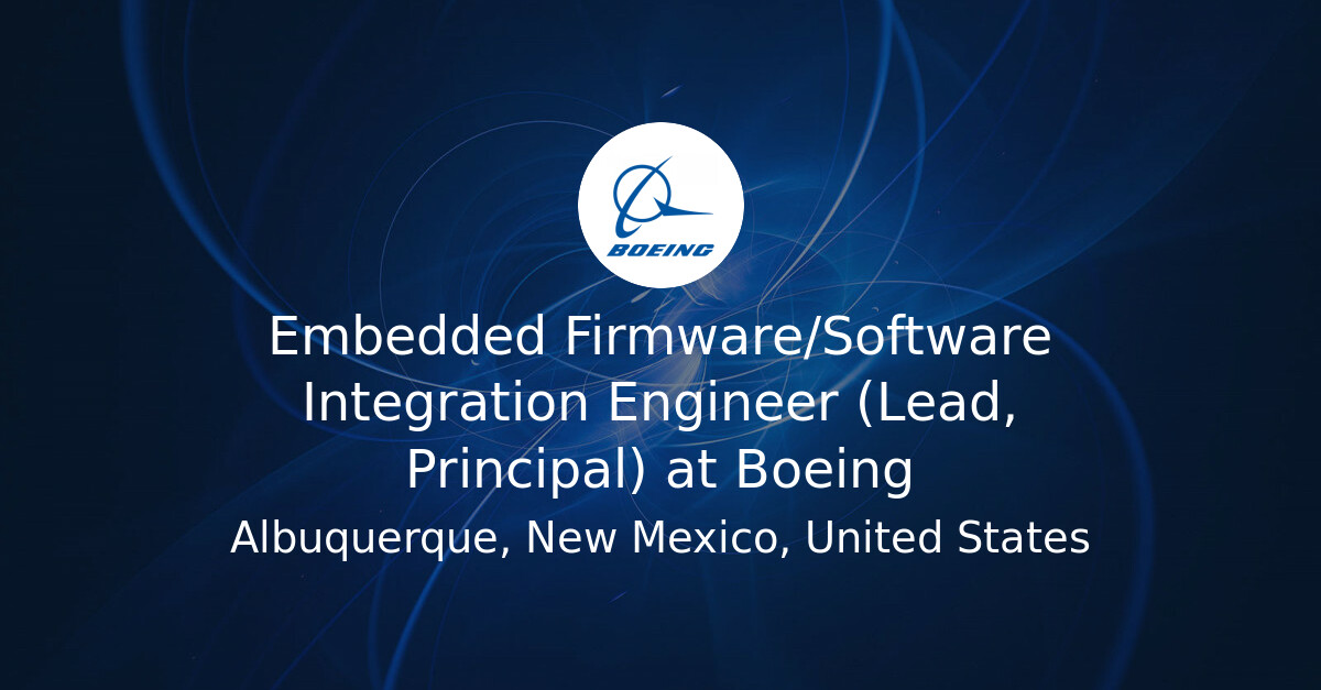 Embedded Firmware/Software Integration Engineer (Lead, Principal) at ...