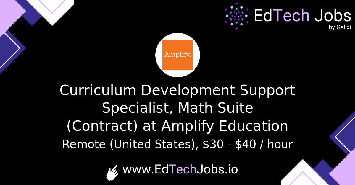 Curriculum Development Support Specialist, Math Suite (Contract) at ...
