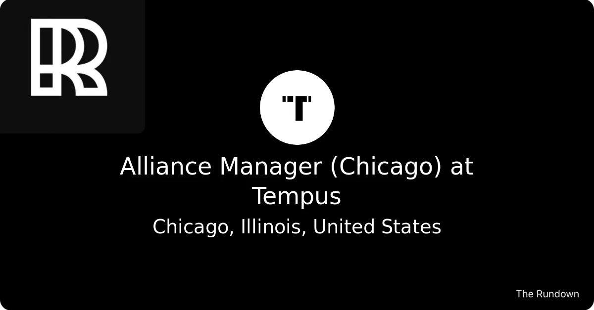 Alliance Manager (Chicago) at Tempus - The Rundown Jobs