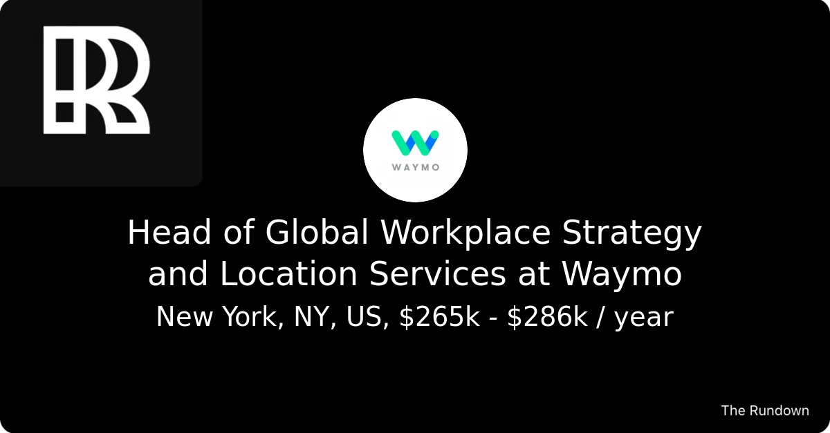 Head of Global Workplace Strategy and Location Services at Waymo - The ...