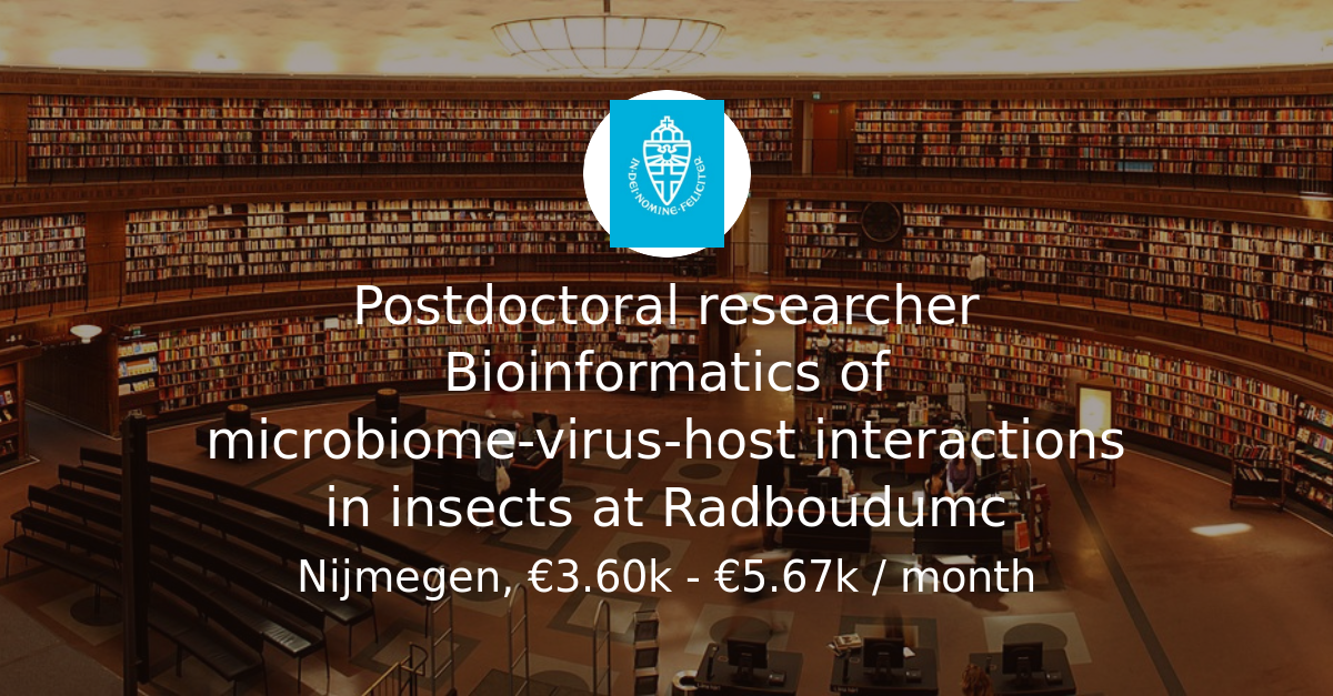 Postdoctoral researcher Bioinformatics of microbiome-virus-host ...