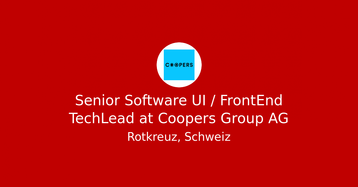 Senior Software UI / FrontEnd TechLead