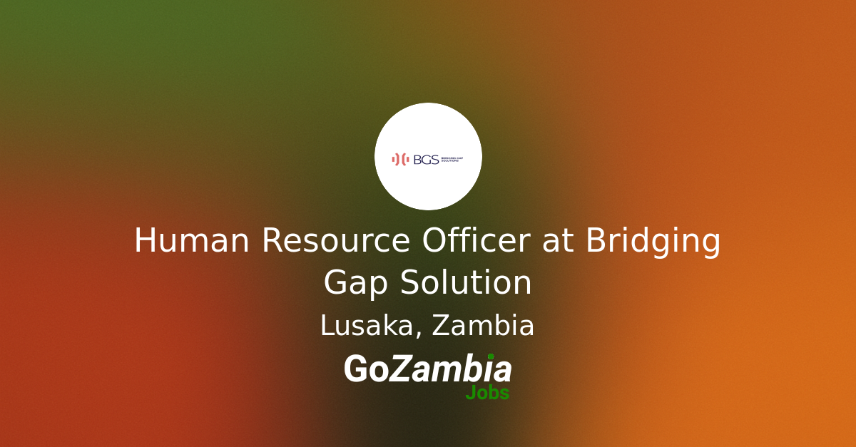 Human Resource Officer at Bridging Gap Solution - Go Zambia Jobs