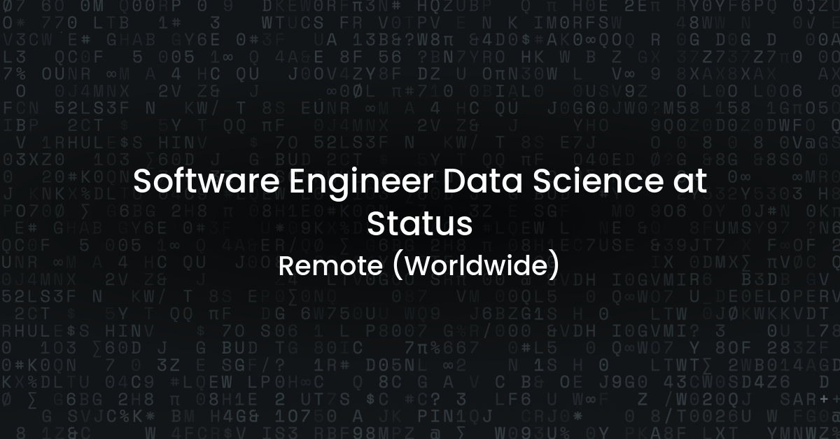 Software Engineer Data Science at Status - Cointelegraph